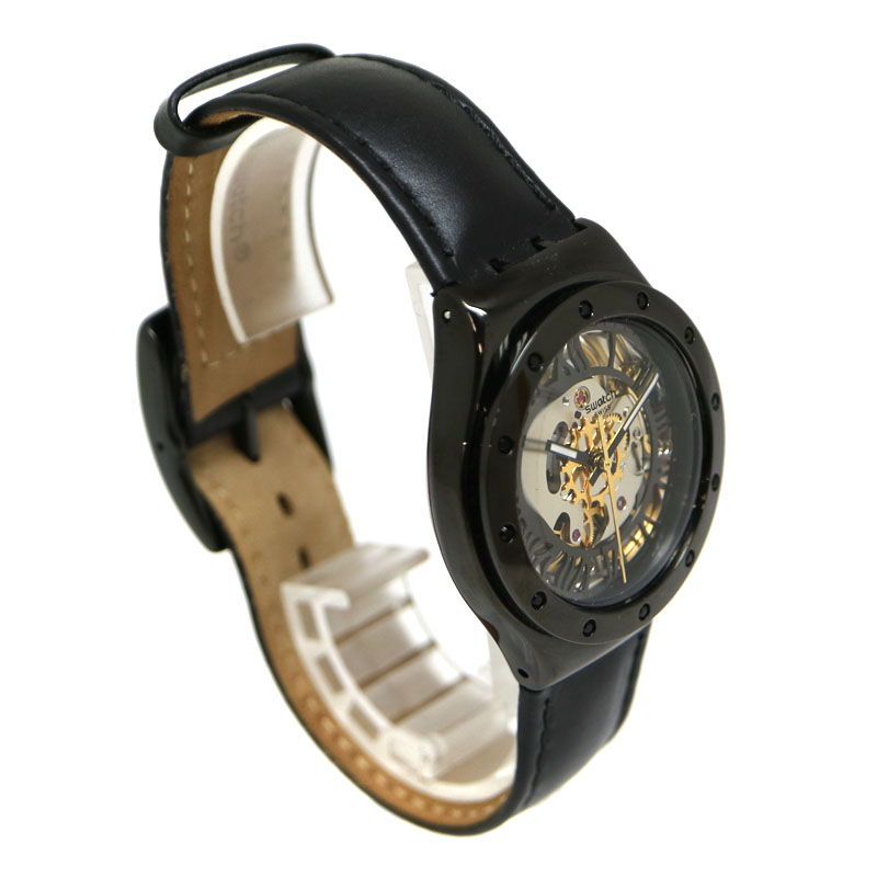 質屋かんてい局オンラインショップ / 茜部店 Swatch【スウォッチ】 オートマチック 腕時計 ステンレススチール レザーベルト 生活防水 ...