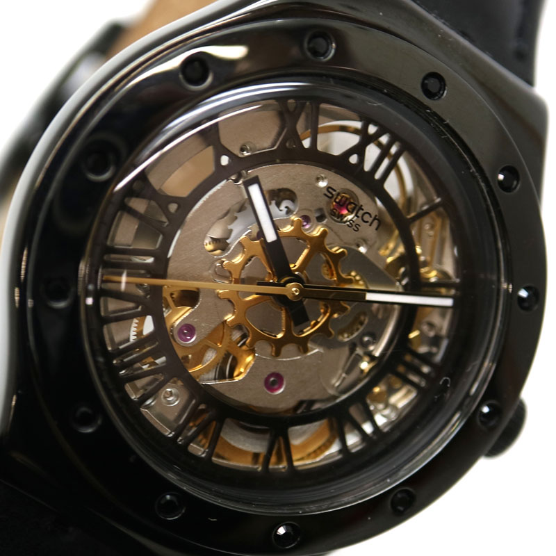 質屋かんてい局オンラインショップ / 茜部店 Swatch【スウォッチ】 オートマチック 腕時計 ステンレススチール レザーベルト 生活防水 ...