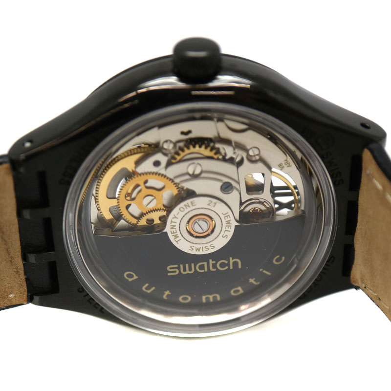 質屋かんてい局オンラインショップ / 茜部店 Swatch【スウォッチ】 オートマチック 腕時計 ステンレススチール レザーベルト 生活防水 ...