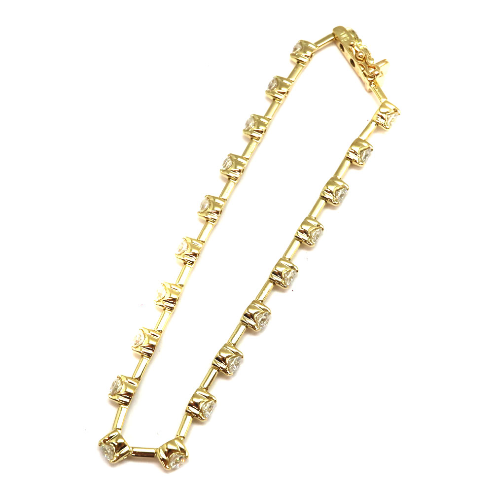 質屋かんてい局オンラインショップ / K18 D2.50ctブレスレット 金 ゴールド ダイヤモンド ジュエリー 【中古】