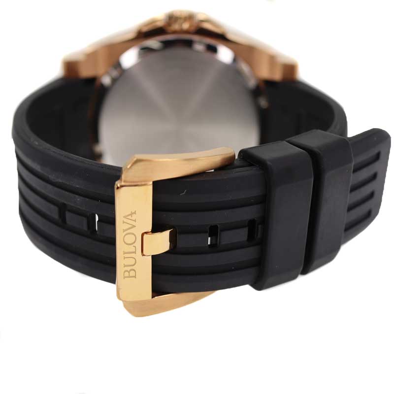 質屋かんてい局オンラインショップ / BULOVA【ブローバ】98B152 プレシジョニスト クオーツ ブラック ゴールド ラバー メンズ ...