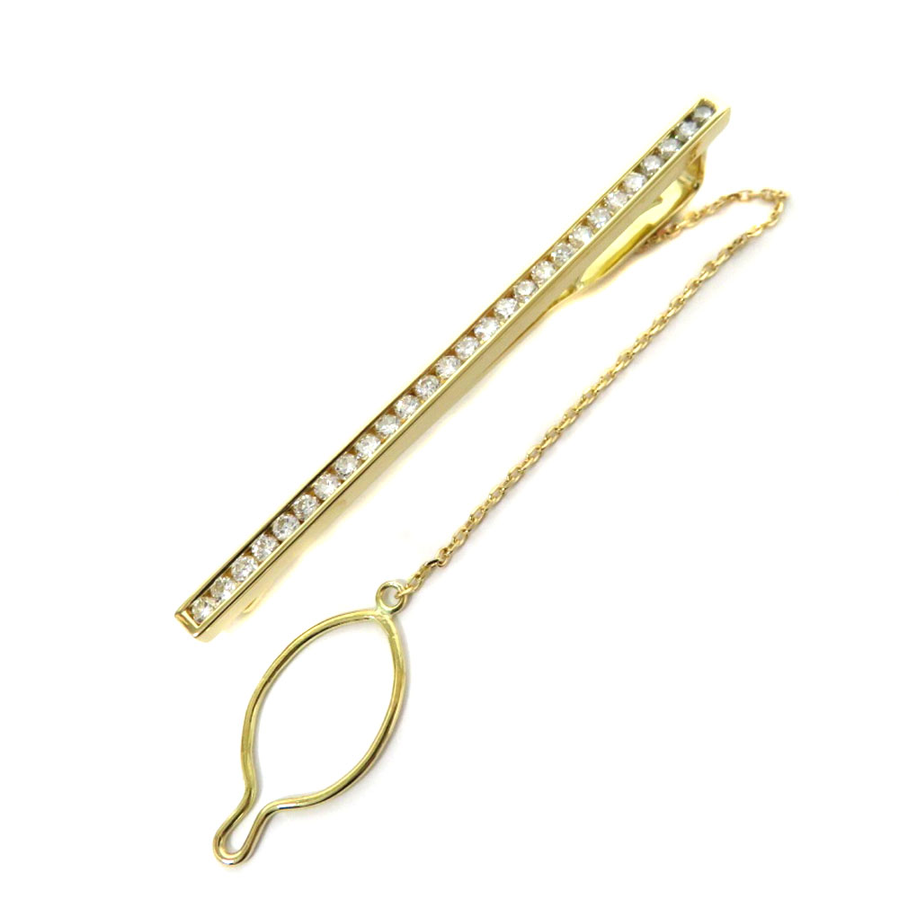 質屋かんてい局オンラインショップ / K18【18金】 D0.62ct タイピン 4.3g 約5cm ゴールド ダイヤモンド チェーン付 メンズ 新品仕上げ済み USED-9 【中古】 質屋 ...