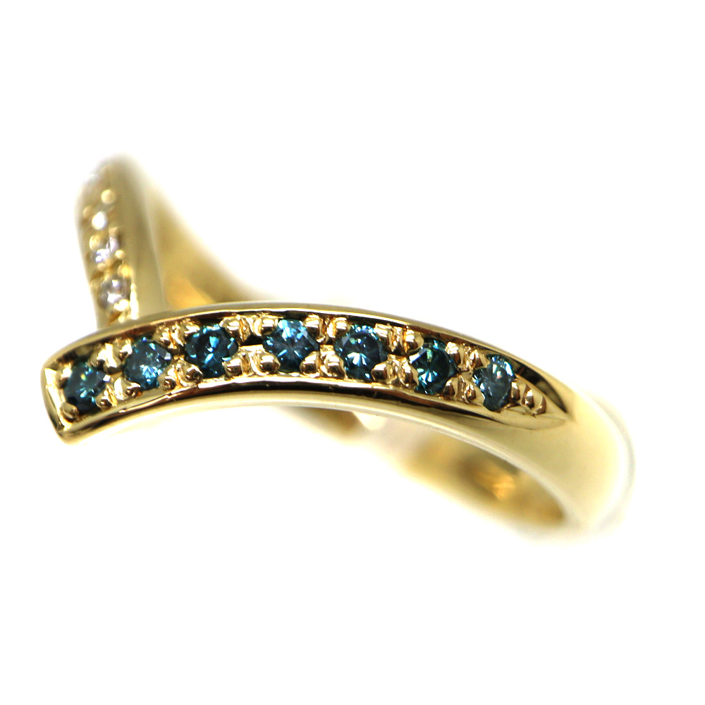 質屋かんてい局オンラインショップ / K18【18金】D0.20ctリング 指輪 金 ゴールド ダイヤモンド ブルーダイヤモンド 約17号 3.8g レディース【中古】新品仕上げ済み USED ...