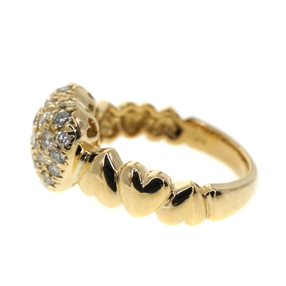 質屋かんてい局オンラインショップ / K18 ダイヤ付 ハートリング ゴールド 18金 D0.70ct ダイヤモンド 約10号 約5.3g レディース アクセサリー ノーブランドジュエリー ...