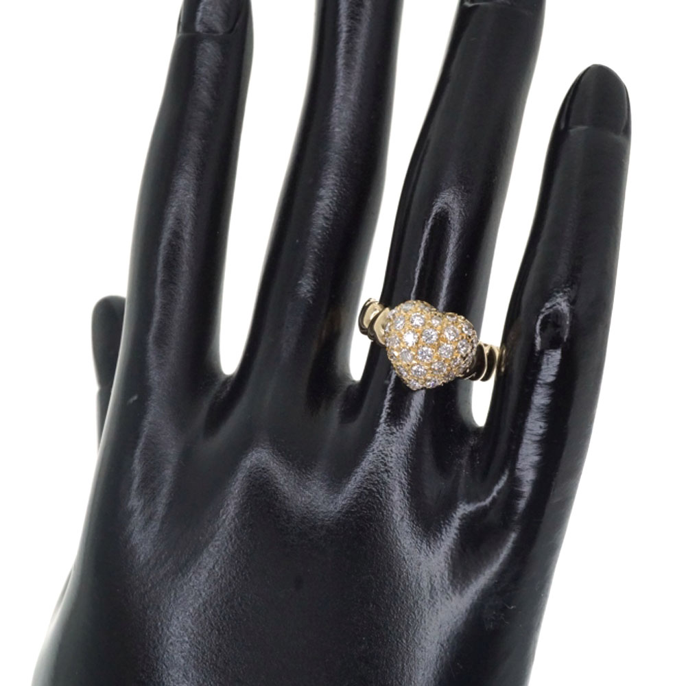 質屋かんてい局オンラインショップ / K18 ダイヤ付 ハートリング ゴールド 18金 D0.70ct ダイヤモンド 約10号 約5.3g レディース アクセサリー ノーブランドジュエリー ...