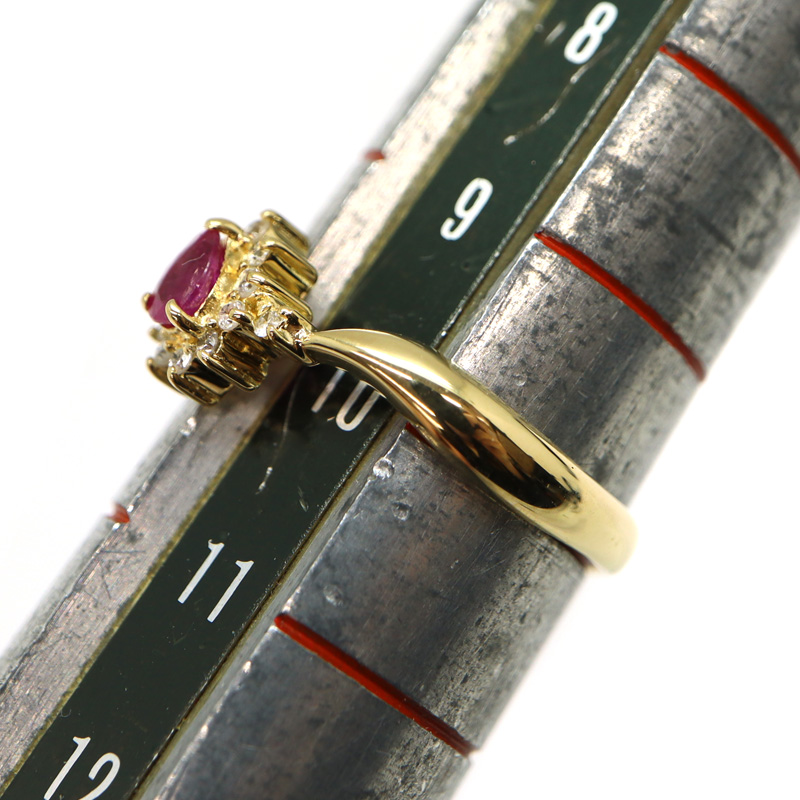 質屋かんてい局オンラインショップ / 18金 K18 R0.20/D0.09ct リング 指輪 ルビー ダイヤモンド 【中古】