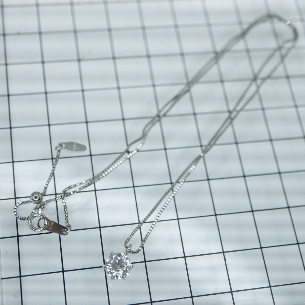 質屋かんてい局オンラインショップ / Pt850【プラチナ850】 Pt900 D1.042ct トップ付ネックレス プラチナ ダイヤモンド 約45.0cm 3.6g ジュエリー 宝石 ...