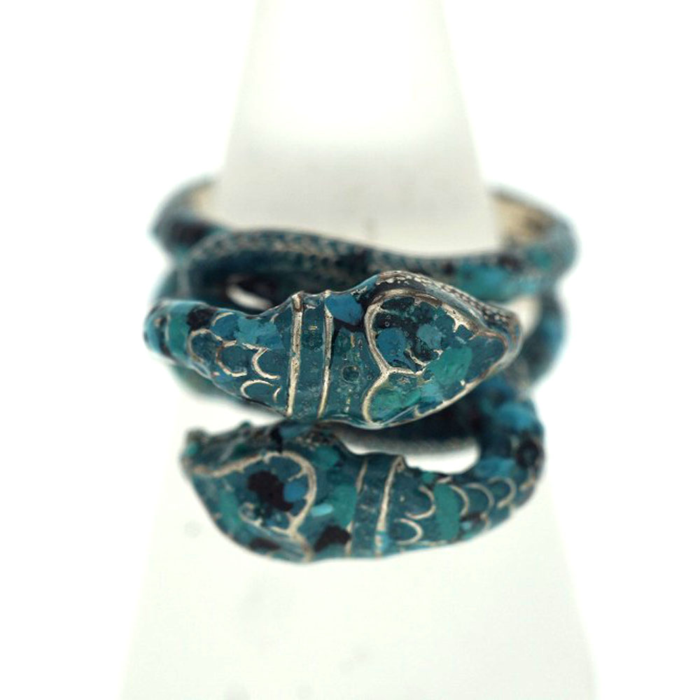 質屋かんてい局オンラインショップ / 【値下げ】GUCCI【グッチ】 525177 スネークリング 蛇 グリーン系 ブルー系 Ag925 ...