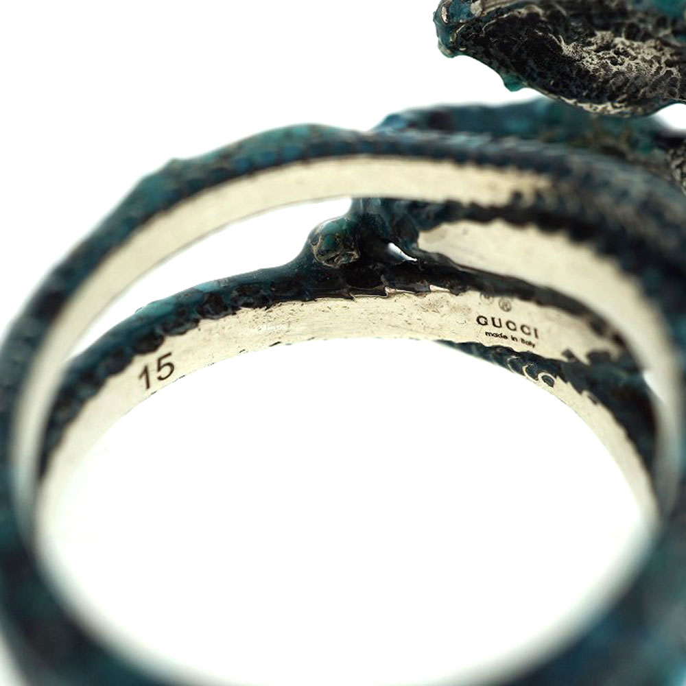 質屋かんてい局オンラインショップ / 【値下げ】GUCCI【グッチ】 525177 スネークリング 蛇 グリーン系 ブルー系 Ag925 ...