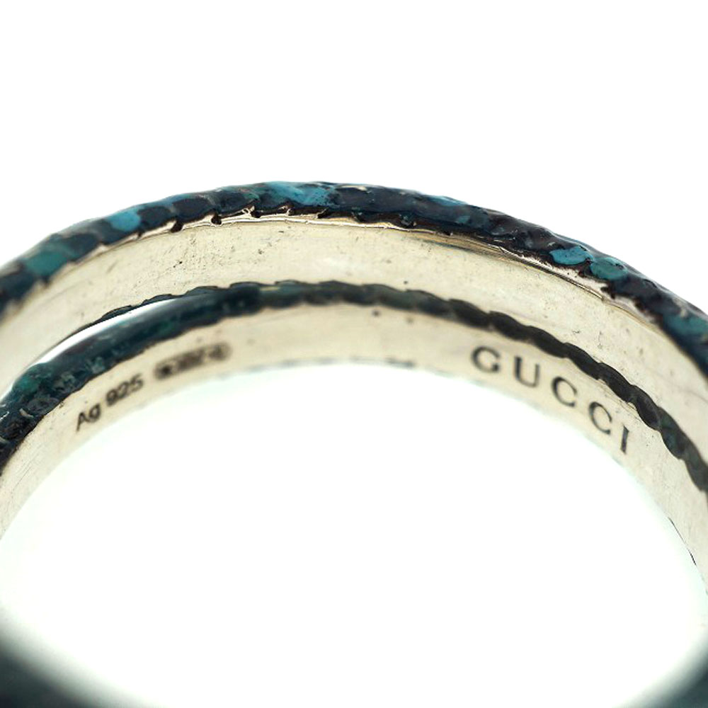 質屋かんてい局オンラインショップ / 【値下げ】GUCCI【グッチ】 525177 スネークリング 蛇 グリーン系 ブルー系 Ag925 ...