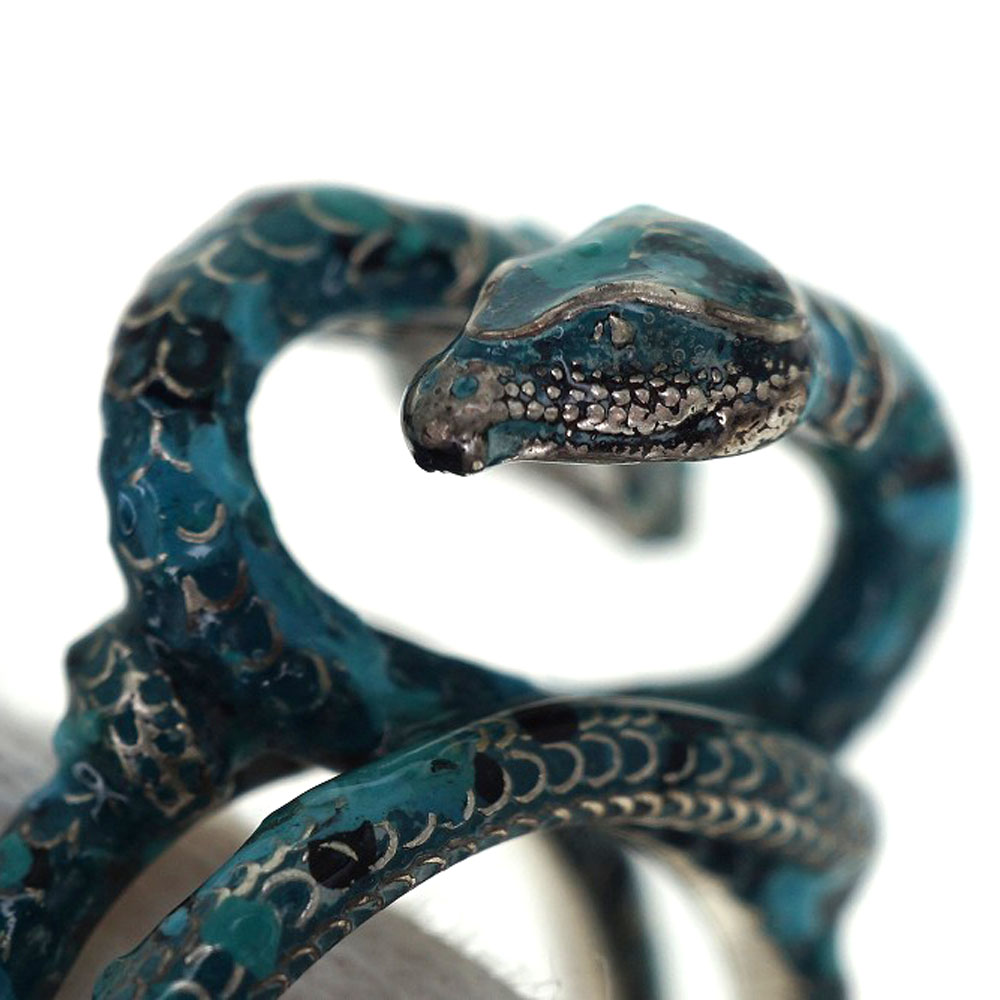 質屋かんてい局オンラインショップ / 【値下げ】GUCCI【グッチ】 525177 スネークリング 蛇 グリーン系 ブルー系 Ag925 ...