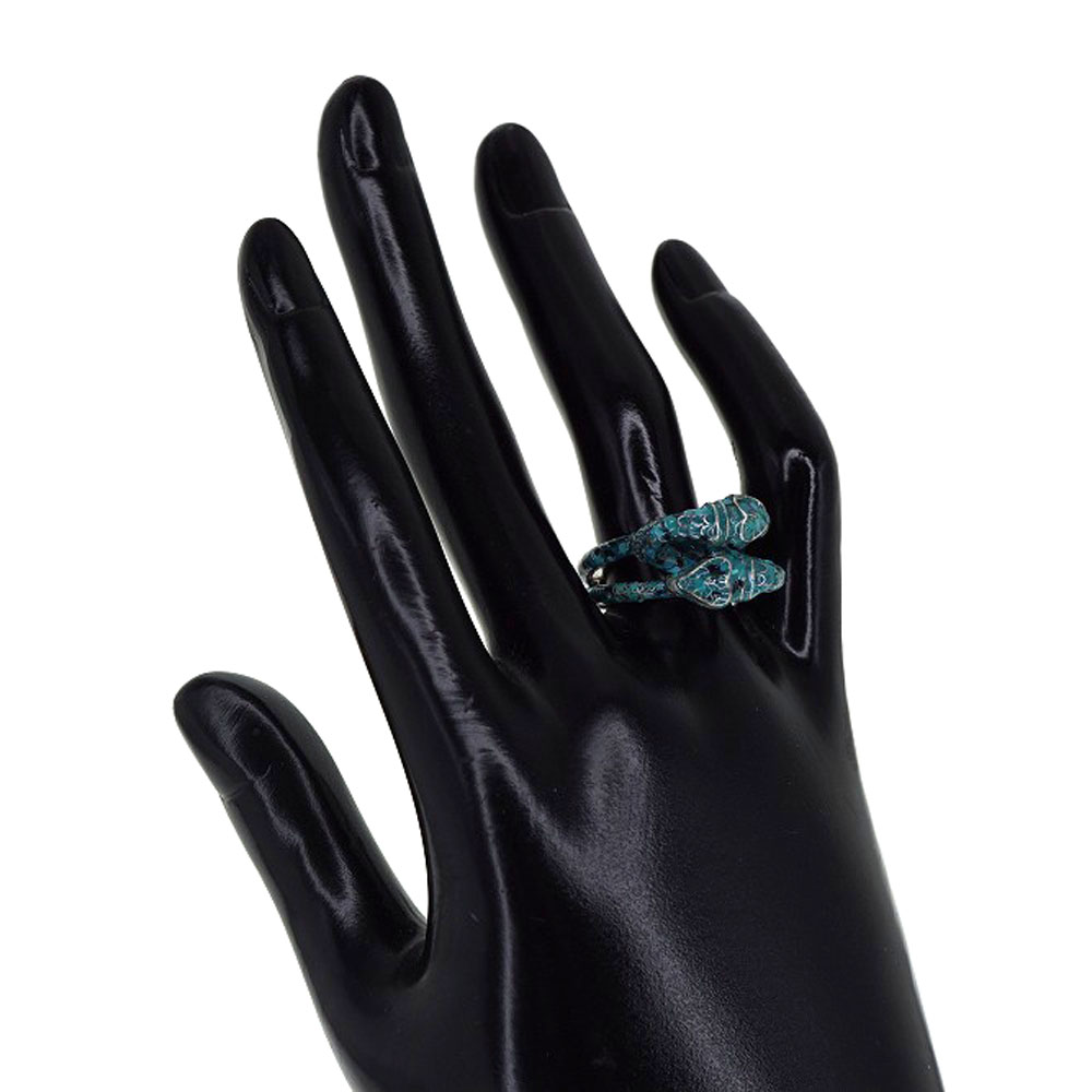 質屋かんてい局オンラインショップ / 【値下げ】GUCCI【グッチ】 525177 スネークリング 蛇 グリーン系 ブルー系 Ag925 ...