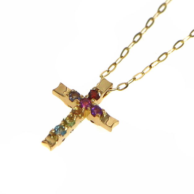 質屋かんてい局オンラインショップ / K18 18金 カラーストーン/D0.10ct ネックレス 1.1g 41.0cm【中古】