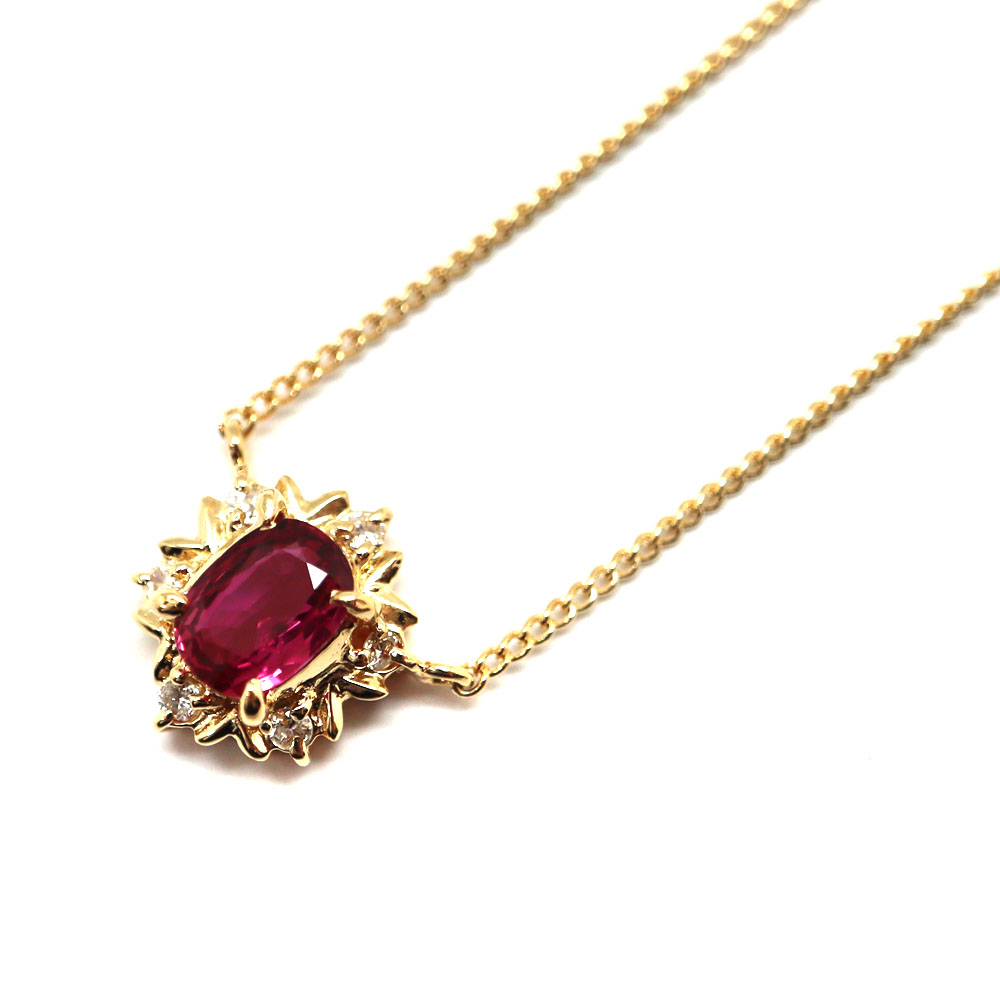 質屋かんてい局オンラインショップ / K18 R0.44/D0.05ctネックレス 18金 ゴールド ルビー ダイヤモンド【中古】