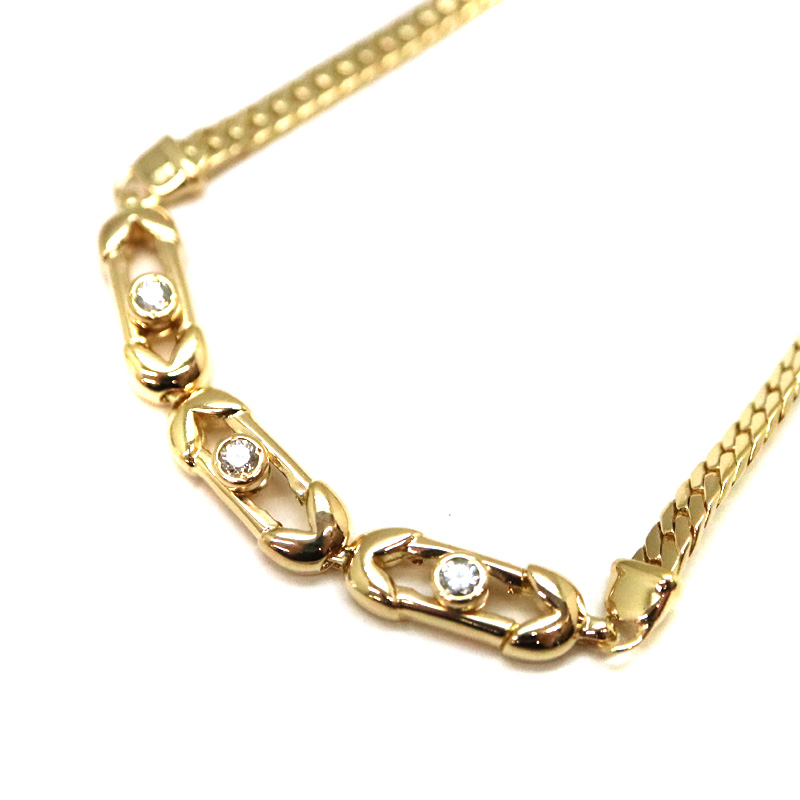 質屋かんてい局オンラインショップ / K18【18金】 D0.19ctブレスレット 金 ゴールド ダイヤモンド 全長約17.0cm 腕周り約16.0cm 11.4g ジュエリー 宝石 ...