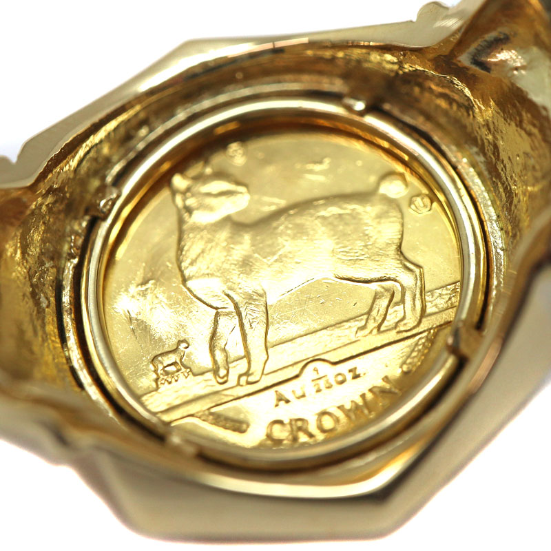 質屋かんてい局オンラインショップ / 18金 K18 24金 K24 マントウキャット1/25oz付リング【中古】