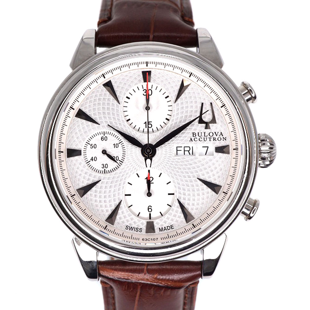 質屋かんてい局オンラインショップ / BULOVA【ブローバ】63C107 アキュトロンジェミニ メンズ 自動巻き オートマチック デイデイト機能 クロノグラフ 裏スケ ラウンド ステンレス ...