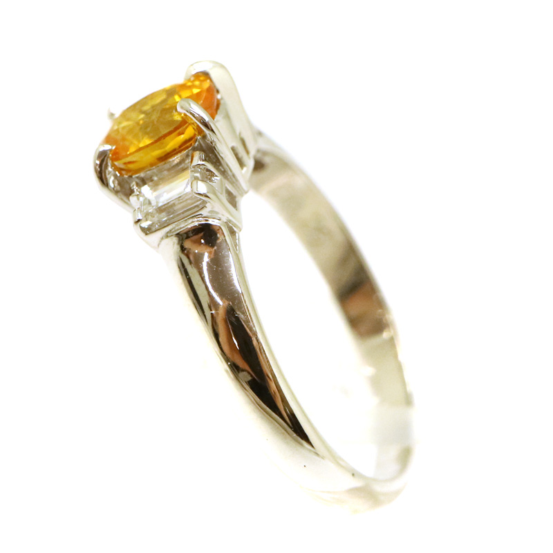 質屋かんてい局オンラインショップ / プラチナ 900 Pt900 S1.08/D0.26ctリング 指輪 ゴールデンサファイア ダイヤモンド 【中古】