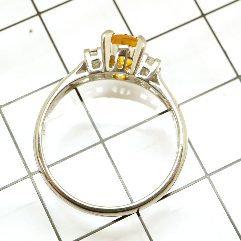 質屋かんてい局オンラインショップ / プラチナ 900 Pt900 S1.08/D0.26ctリング 指輪 ゴールデンサファイア ダイヤモンド 【中古】