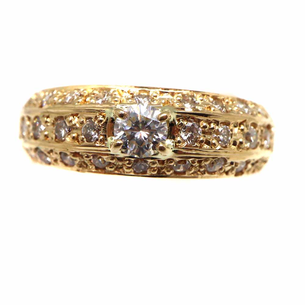 質屋かんてい局オンラインショップ / 18金 K18 D0.33/D0.16ctリング ゴールド ダイヤモンド 指輪 【中古】