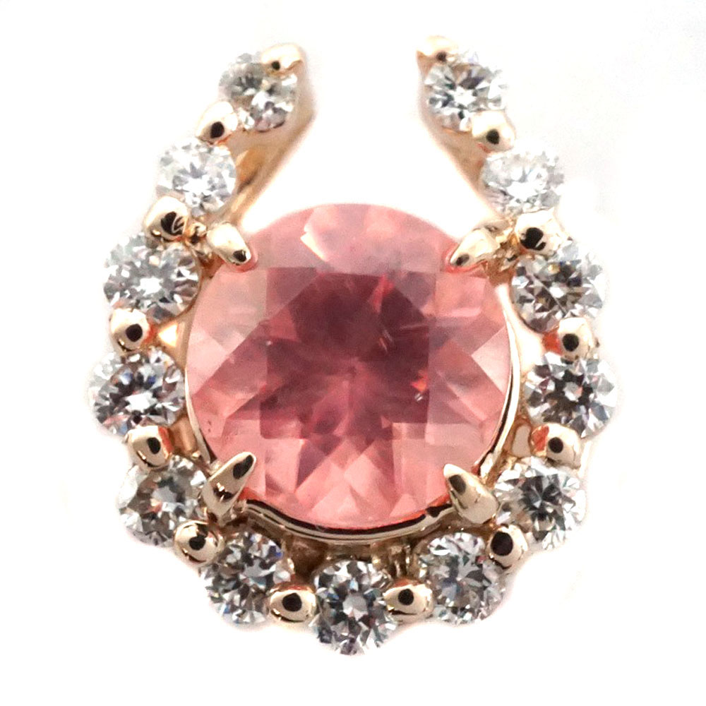 質屋かんてい局オンラインショップ / K18 ゴールド ロードクロサイト 0.64ct D0.17ct ダイヤモンド ペンダントトップ 【中古】