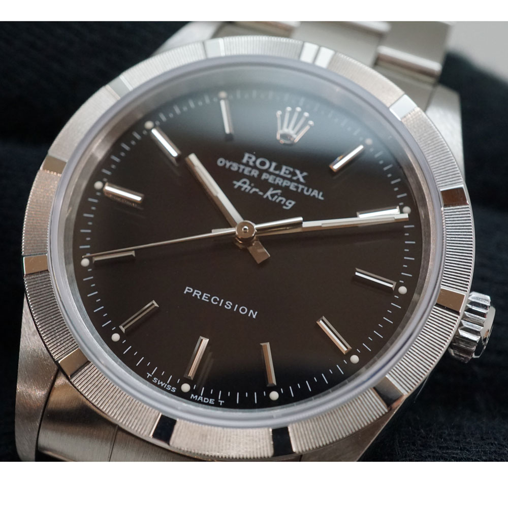 質屋かんてい局オンラインショップ / 北名古屋店 ROLEX【ロレックス】14010 エアキング 腕時計 メンズ ブラック文字盤 バー ...