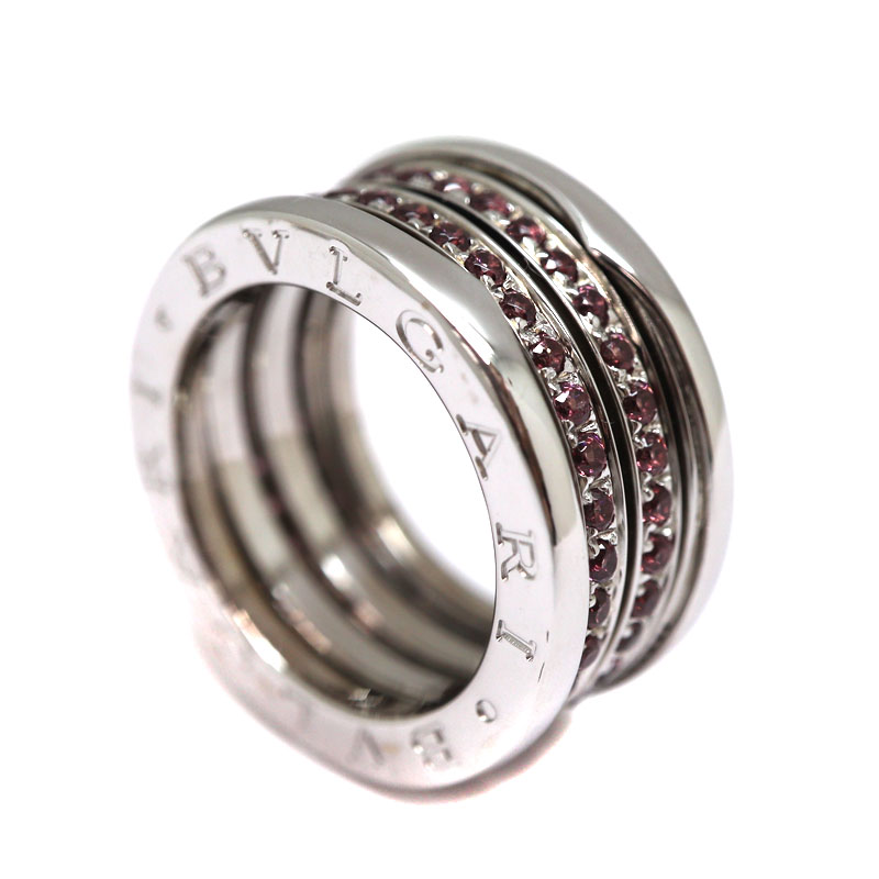 質屋かんてい局オンラインショップ / BVLGARI【ブルガリ】 B-ZERO1 3バンドリング ビーゼロワン ガーネット 指輪 K18WG/ホワイトゴールド Au750表記 約10号（51 ...