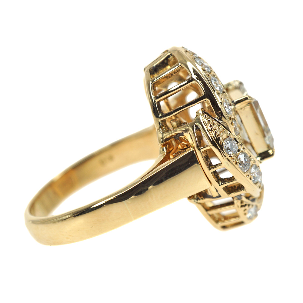 質屋かんてい局オンラインショップ / K18【18金】 ダイヤモンド0.76ct /1.62ct付リング 指輪 K18リング 約14.5号 プリンセスカット 可変式 2WAY ペンダントトップ ...