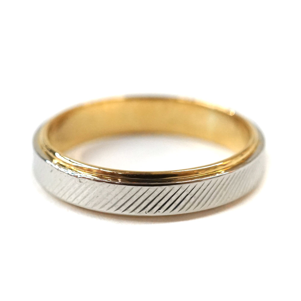 質屋かんてい局オンラインショップ / 18金 プラチナ K18 Pt900 ゴールド 2トーンカラーリング 指輪【中古】