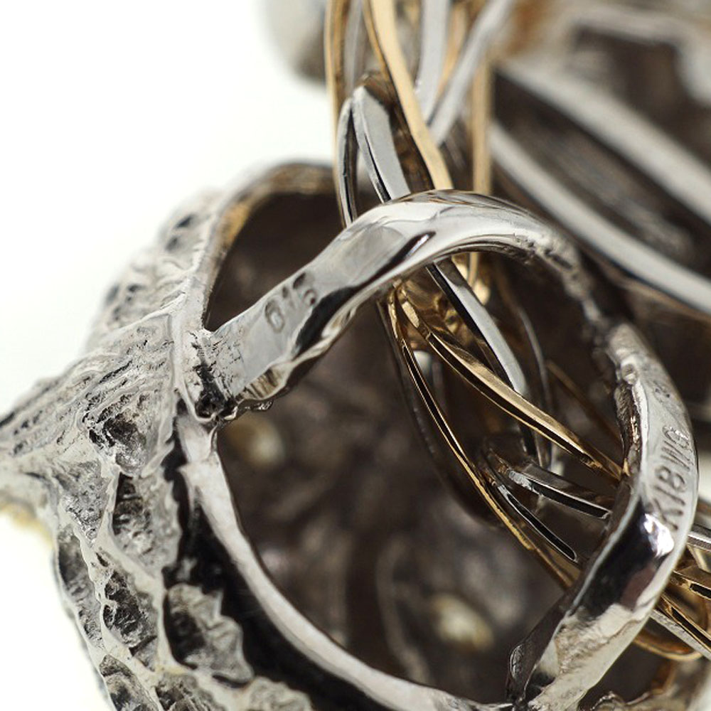 質屋かんてい局オンラインショップ / K18 K18WG Pt850 フクロウモチーフネックレス D0.16ct ダイヤモンド 18金 ホワイトゴールド プラチナ 約41cm 約14.3g ...