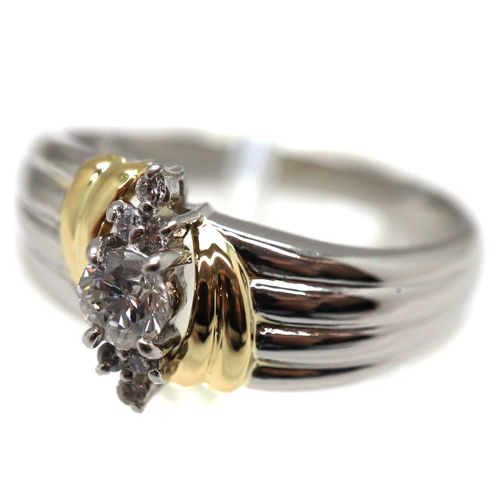 質屋かんてい局オンラインショップ / K18/Pt900【18金/プラチナ900】D0.22ctリング 指輪 金 ゴールド プラチナ ダイヤモンド 約11.5号 4.5g ジュエリー 宝石 ...