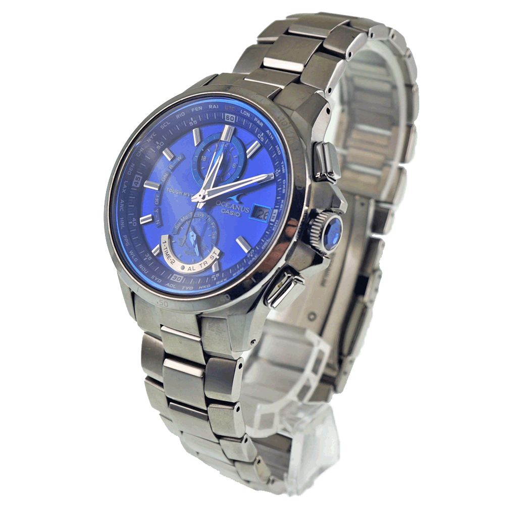 質屋かんてい局オンラインショップ / CASIO【カシオ】OCW-T1000 オシアナス 電波ソーラー タフソーラー ワールドタイム チタン ...