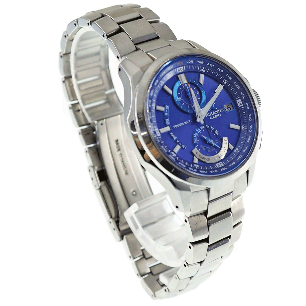 質屋かんてい局オンラインショップ / CASIO【カシオ】OCW-T1000 オシアナス 電波ソーラー タフソーラー ワールドタイム チタン ...