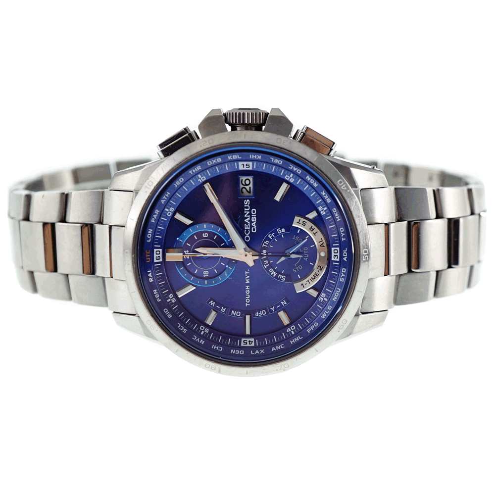 質屋かんてい局オンラインショップ / CASIO【カシオ】OCW-T1000 オシアナス 電波ソーラー タフソーラー ワールドタイム チタン ...