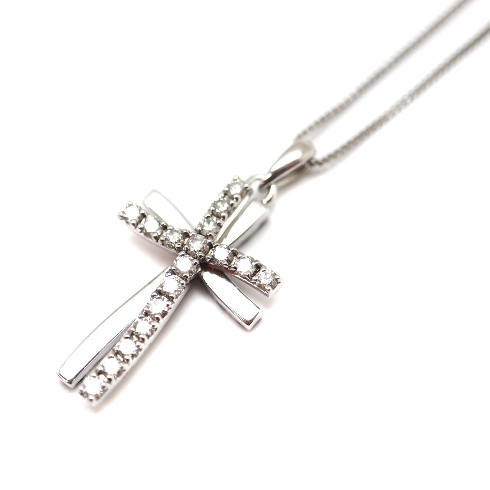 質屋かんてい局オンラインショップ / K18WG ホワイトゴールド D0.55/BD0.63ctネックレス ダイヤモンド ブラックダイヤモンド ...