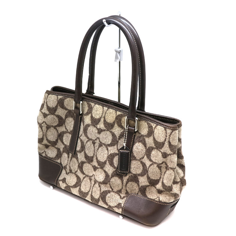 質屋かんてい局オンラインショップ / COACH【コーチ】7723 ハンドバッグ 鞄 レディース レザー ウール ブラウン系 USED-6 ...