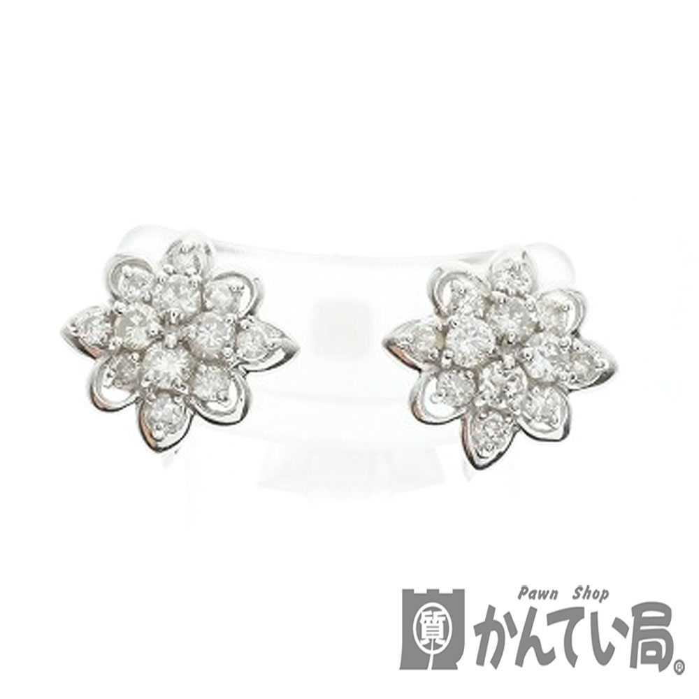 質屋かんてい局オンラインショップ / 【新品仕上げ済み】Pt850 ダイヤ付イヤリング お花 フラワー D0.56ct レディース ジュエリー【中古】USED-9 質屋 かんてい局細畑店 ...