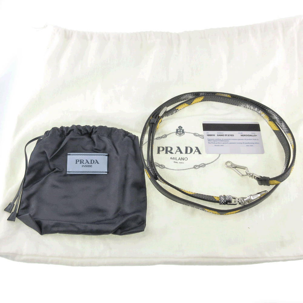 質屋かんてい局オンラインショップ / PRADA【プラダ】1BB010 2WAYバッグ レザー ブラック×イエロー系 レディース ブランド ...