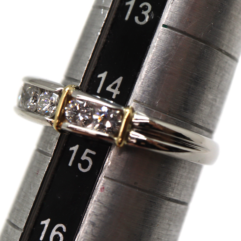 質屋かんてい局オンラインショップ / 茜部店 K18 Pt900 D1.00ctリング 金 プラチナ ダイヤモンド リング ジュエリー 指輪 【中古】