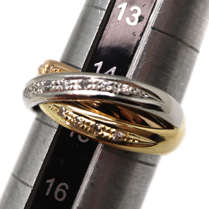 質屋かんてい局オンラインショップ / K18 Pt900 D0.20ctリング 金 プラチナ ダイヤモンド リング ジュエリー 指輪 【中古】