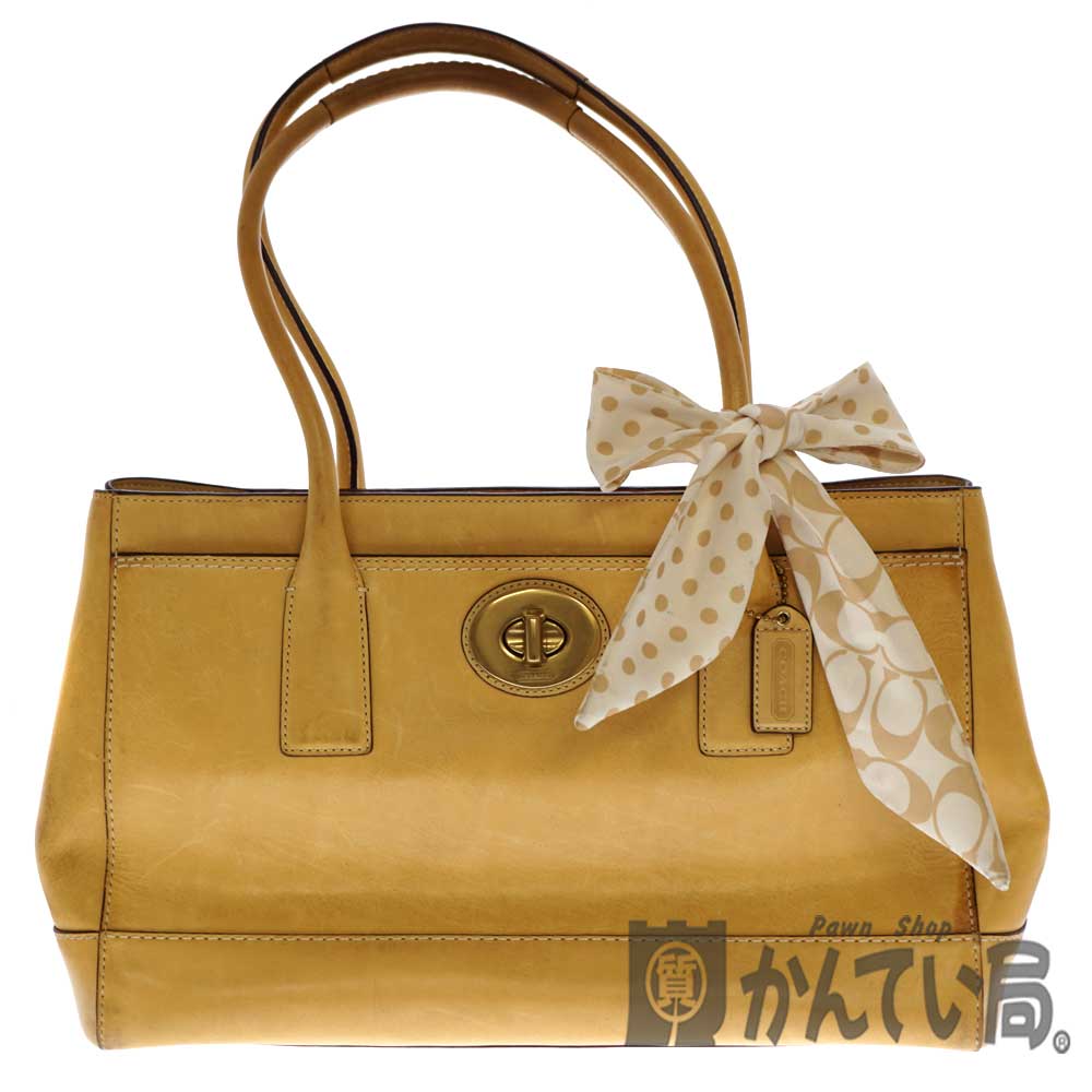 質屋かんてい局オンラインショップ / COACH【コーチ】11554 ショルダーバッグ レザー イエロー系 リボン 鞄 カバン レディース ...