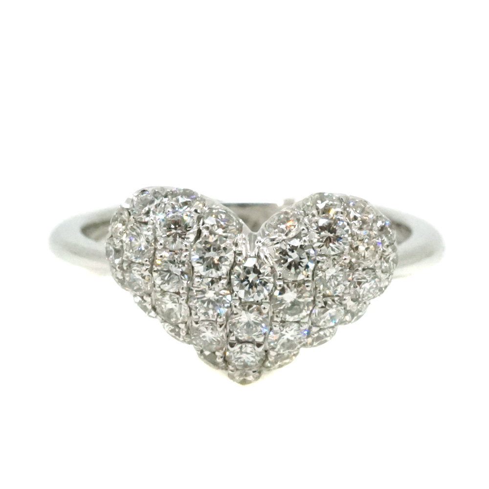 質屋かんてい局オンラインショップ / K18WG【18金/ホワイトゴールド】ダイヤモンド0.78ct リング 指輪 約12号 3.8gジュエリー ハート レディース アクセサリー 宝石 ...