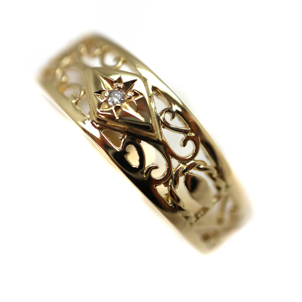 質屋かんてい局オンラインショップ / 18金 K18 D0.01ctリング ゴールド ダイヤモンド 指輪 【中古】