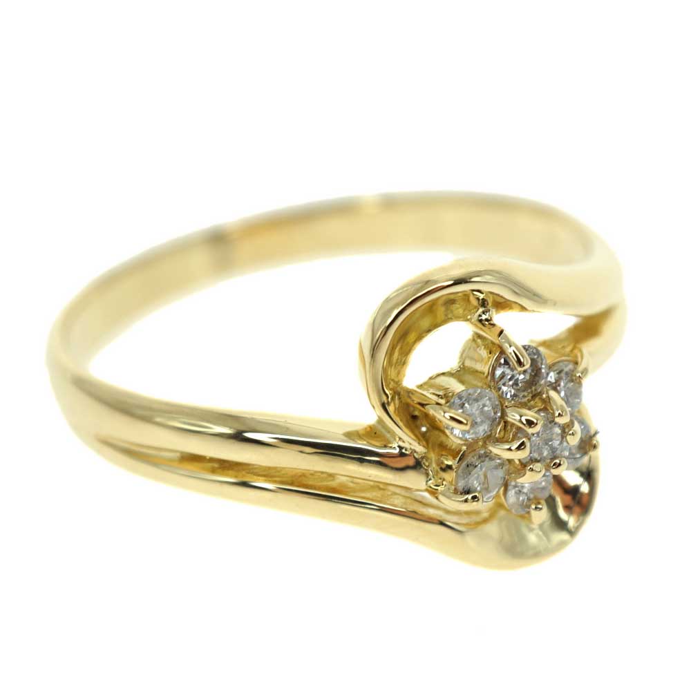 質屋かんてい局オンラインショップ / K18 18金 YG ダイヤモンドリング D0.14ct フラワー指輪【中古】