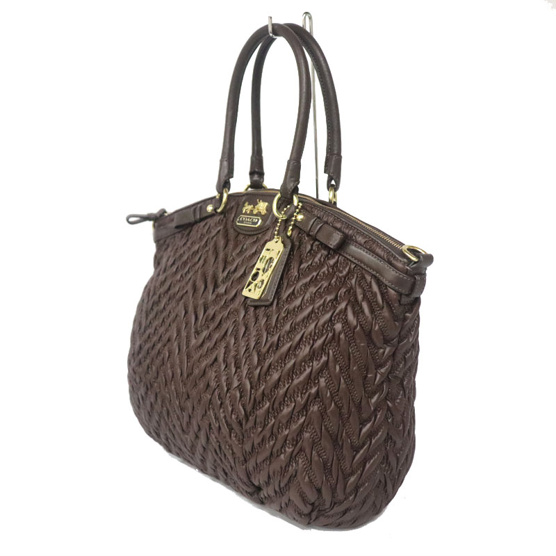 質屋かんてい局オンラインショップ / COACH【 コーチ】18634 マディソンキルティッド ブラウン 通勤 通学 カジュアル レディース ...