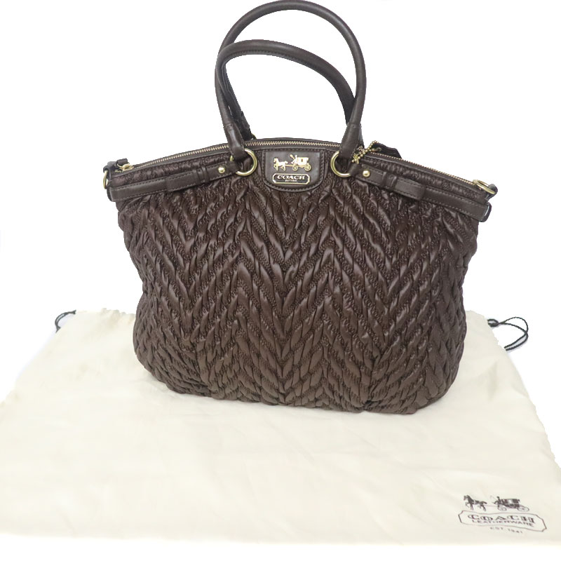 質屋かんてい局オンラインショップ / COACH【 コーチ】18634 マディソンキルティッド ブラウン 通勤 通学 カジュアル レディース ...