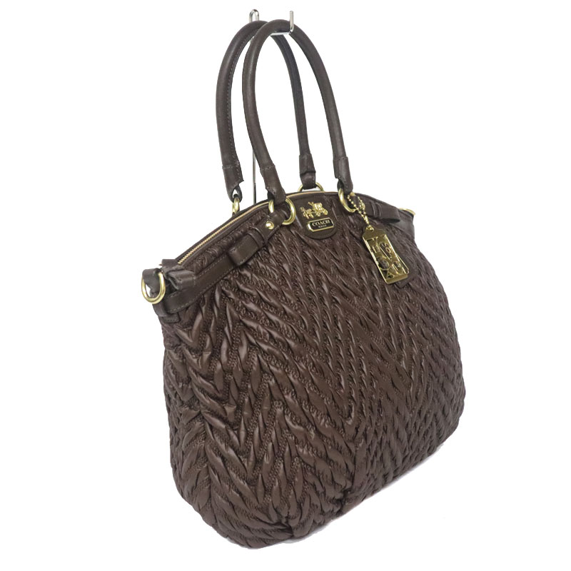 質屋かんてい局オンラインショップ / COACH【 コーチ】18634 マディソンキルティッド ブラウン 通勤 通学 カジュアル レディース ...