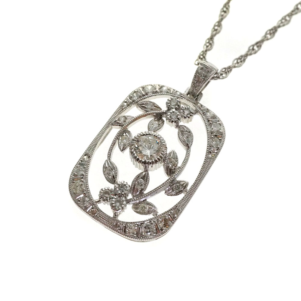 質屋かんてい局オンラインショップ / Pt850 Pt900 D0.35ct D0.50ct ダイヤネックレス 【中古】