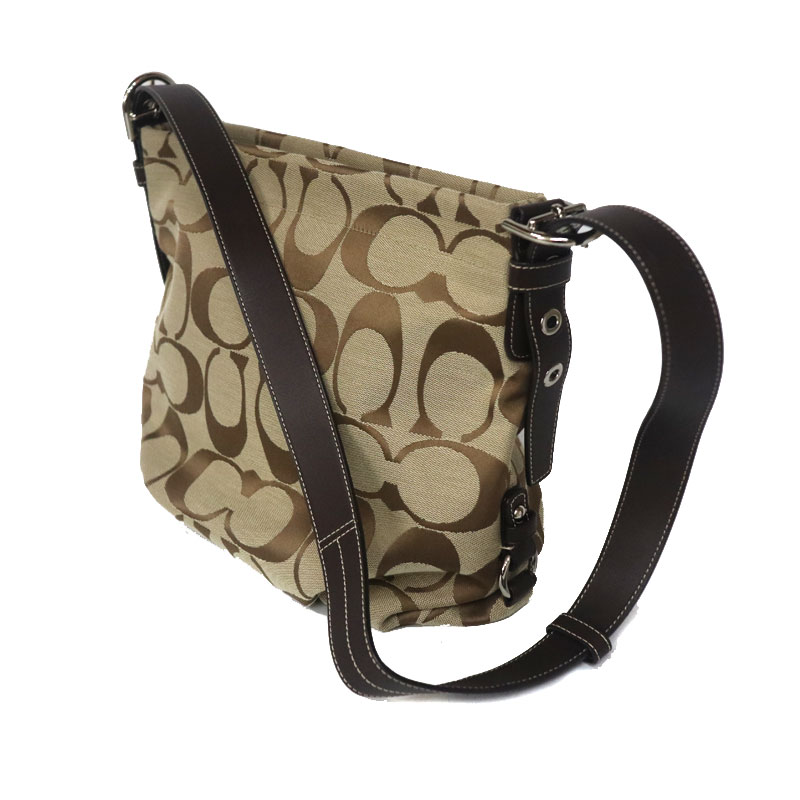 質屋かんてい局オンラインショップ / COACH【コーチ】F15067 ショルダーバッグ ベージュ×ダークブラウン系 キャンバス×レザー ...