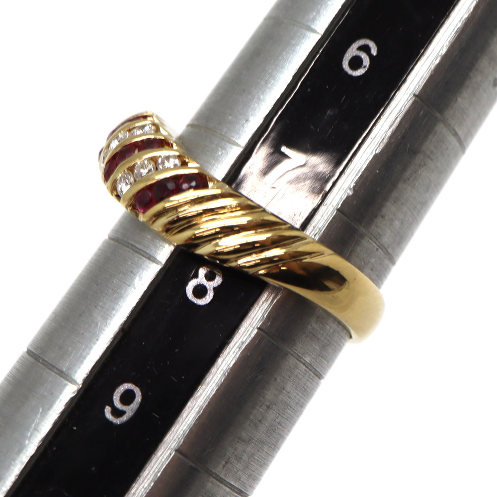 質屋かんてい局オンラインショップ / 18金 K18 R0.19/D0.11ctリング 指輪 ルビー ダイヤモンド【中古】